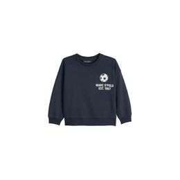 Marc O'Polo Sweatshirt MARC O'POLO "mit Fu&szlig;ball-Motiv und R&uuml;ckenprint", Jungen, Gr. 116/122, schwarz navy, Obermaterial: 100% Baumwolle, unifarben, loose fit, Rundhals, Rippb&uuml;ndchen, Sweatshirts Sweatshirt
