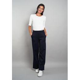 Seidel Moden Damen Stoffhose, blau, Basic, Gr. 36, unifarben, Single Jersey, Obermaterial: 50% Polyester, 45% Viskose, 5% Elasthan, Hosen, in