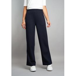 Stoffhose Seidel Moden, Damen, Gr. 34, N-Gr, nachtblau, Single Jersey, Obermaterial: 50% Polyester, 45% Viskose, 5% Elasthan, unifarben, Basic, normal lang, Hosen Stoffhose, MADE IN GERMANY