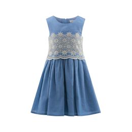 happy girls M&auml;dchen Sommerkleid "M&auml;dchenkleid", blau, Gr. 116, Stoff, 100% Baumwolle, Kleider