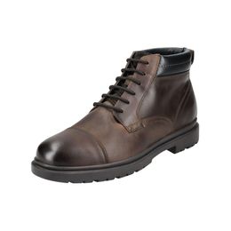 Geox Herren Schn&uuml;rstiefelette "Geox Stiefelette Leder/Synthetik", Gr. 44coffee, Leder, Synthetik, Schuhe
