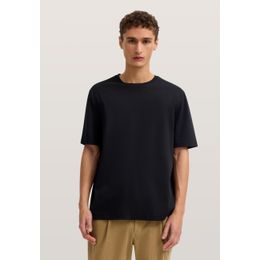 Bugatti Herren T-Shirt, schwarz, Gr. M, unifarben, 100% Baumwolle, Shirts, elegant mit Rundhals