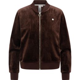 Ragwear Damen Sweatjacke "Doron Embossed"schwarz choco, Gr. XL, Material: 94% Polyester, 6% Elasthan, Sweatjacken, Kuschelige Alltagsjacke in