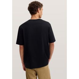 Bugatti Herren T-Shirt, schwarz, Gr. S, unifarben, 100% Baumwolle, Shirts, elegant mit Rundhals