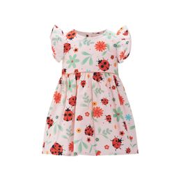 happy girls M&auml;dchen Sommerkleid "M&auml;dchenkleid"rose, Gr. 128, Stoff, 100% Baumwolle, Kleider