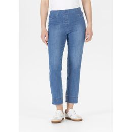 Stehmann Damen 3/4-Jeans "Igor3-680W"frozy cobalt (stone), Gr. 46, unifarben, Denim/Jeans, Obermaterial: 89% Baumwolle, 10% Elastomultiester, 1%
