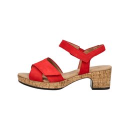 Gabor COMFORT Damen Riemchensandale "Gabor Comfort Sandalen Leder", Gr. 41rot, Leder, Schuhe