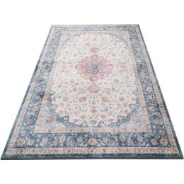 Teppich OTTO HOME, B:40cm H:13mm L:60cmblau, Kunstfaser, Wohnzimmer, Teppiche, "Omar, Druckteppich, orientalisches Design, mehrfarbig, bedruckt",