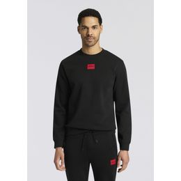 Sweatshirt Hugo "Diragol", Herren, Gr. M, schwarz (schwarz001), Sweatware, Obermaterial: 100% Baumwolle, unifarben, regular fit normal, Rundhals, Rippb&uuml;ndchen, Sweatshirts Sweatshirt, Rundhalsausschnitt, Regular Fit, Hugo Label