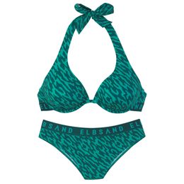 ELBSAND Damen B&uuml;gel-Bikini, gr&uuml;n, Gr. 36, Recycling-Polyamid, Bikini-Sets, mit Markenschriftzug