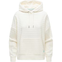 Ragwear Damen Kapuzenpullover "Pirita Crepe", wei&szlig;, Gr. XL, Sweatware, Material: 65% Baumwolle, 27% Polyester, 6% Viskose, 2% Elasthan, Pullover,