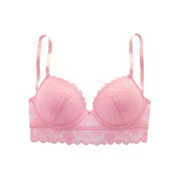 Vivance Damen Push-up-BH "Julia", Gr. 80, rosa, Spitze, Obermaterial: 60% Polyamid, 35% Polyester, 5% Elasthan, BHs, aus Jacquardspitze in leichter