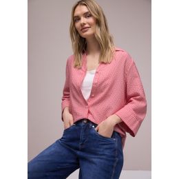 Street One Damen Hemdbluse, rosa, Gr. 36, gestreift, Stoff, 57% Polyester, 43% Viskose, Blusen, mit 3/4 &Auml;rmeln