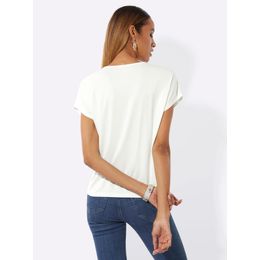 CR&Eacute;ATION L CREATION L Damen Rundhalsshirt "Rundhals-Shirt"ecru, Gr. 44, unifarben, 95% Viskose, 5% Elasthan, Shirts
