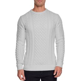 INDICODE Herren Rundhalspullover "Belinski", grau, Gr. XXL, meliert, Strick, Obermaterial: 100% Baumwolle, Pullover