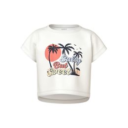 name it Jungen Kurzarmshirt "NKFVILMA CAPSL CROP TOP F1 NOOS"cloud dancer print:salty but sweet, Gr. 158, bedruckt, Jersey, Obermaterial: 100%
