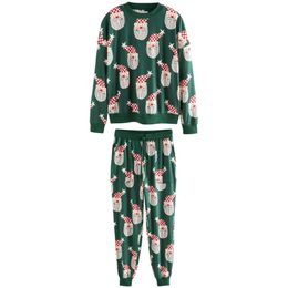 next Pyjama Damen Gr&ouml;&szlig;e XL tanne / dunkelrot / schwarz / wei&szlig; Winterkleid