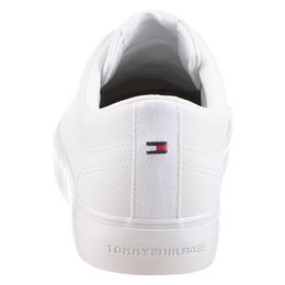 Tommy Hilfiger Herren Sneaker "TH HI VULC CORE LOW LTH II ESS", Gr. 45, wei&szlig;, Lederimitat, unifarben, Schuhe, Freizeitschuh, Halbschuh, Schn&uuml;rer in