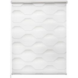 K-home Doppelrollo &raquo;Doppelrollo Trapez&laquo; Lichtschutz ohne Bohren freih&auml;ngend wei&szlig; Polyester 150cm, einseitig verschiebbar, 110cm