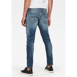 G-Star Raw G-STAR Herren Slim-fit-Jeans "3301 Slim", blau, Gr. 34, Abriebeffekte, Denim/Jeans, Obermaterial: 98% Baumwolle, 2% Elasthan, Jeans, mit toller