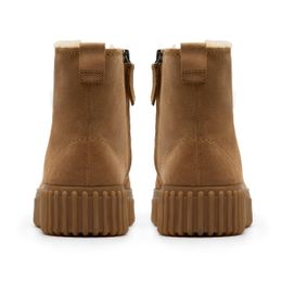 Clarks Damen Winterboots "Torhill Cozy", Gr. 37,5, braun, Veloursleder, Schuhe, Plateauboots mit modischer Ziernaht