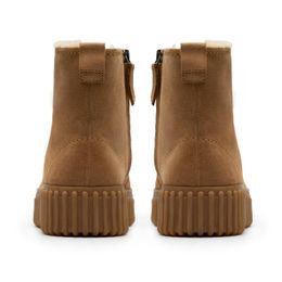 Clarks Damen Winterboots "Torhill Cozy", Gr. 37,5, braun, Veloursleder, Schuhe, Plateauboots mit modischer Ziernaht