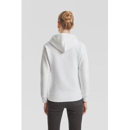 Damen Kapuzensweatshirt "Lady-Fit Premium hooded Sweat Jacket"wei&szlig;, Gr. M, Fruit of the Loom, angeraute Sweatware, Obermaterial: 70% Baumwolle, 30%