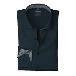OLYMP Herren Langarmhemd "Luxor", blau, Gr. 41, Web, Obermaterial: 64% Baumwolle, 27% Polyester, 9% Elasthan, Hemden, Climate Control, Businesshemd,