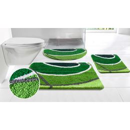 Badematte OTTO HOME, H:20mm, gr&uuml;n, Polyester, Badematten, "Juna mit Muster, Badvorleger, Badezimmer Teppich, Duschvorleger", besonders weich, Design,
