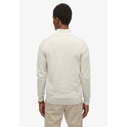 Superdry Herren Strickpullover "ESSENTIALS COTTON HALF ZIP", grau, Gr. XXL, meliert, Strick, Obermaterial: 100% Baumwolle, Pullover