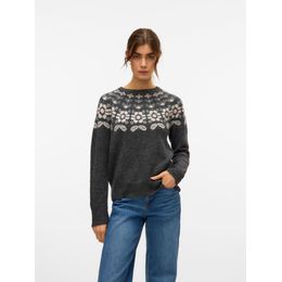 V&eacute;ro Moda VERO MODA Damen Strickpullover "VMSIMONE LS NORDIC PULLOVER GA REP BOO", rosa, Gr. S, gemustert, Strick, Obermaterial: 53% Polyester, 23% Polyacryl,