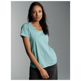 TRIGEMA Damen T-Shirt "TRIGEMA Damen T Shirt aus Biobaumwolle"gletscher, Basic, Gr. XL, Single Jersey, 100% Baumwolle (Bio-Baumwolle kbA), Shirts