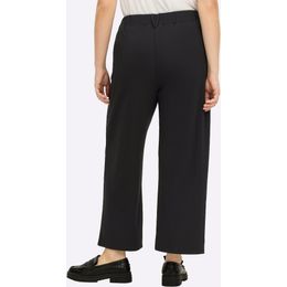 sheego Damen Schlupfhose, schwarz, Gr. 48, unifarben, 71% Viskose, 25% Polyester, 4% Elasthan, Hosen