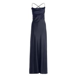 Vera Mont Damen Abendkleid "Damen mit Wasserfallausschnitt", blau, Gr. 38, Obermaterial: 97% Polyester, 3% Elasthan. Futter: 100% Polyester, Kleider