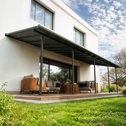Palram-Canopia Terrassen&uuml;berdachung 'Sierra Cabrio' 295 x 860 cm Alu/Polycarbonat grau