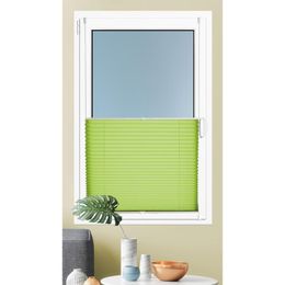 Kutti Plissee &raquo;Brisa&laquo; Lichtschutz ohne Bohren verspannt Klemmfix, Sichtschutz, blickdicht, einfarbig, Klemmtr&auml;ger gr&uuml;n Obermaterial: 100% Polyester 140cm, 