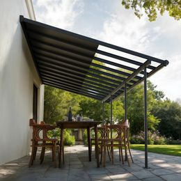 Palram-Canopia Terrassen&uuml;berdachung 'Sierra Cabrio' 295 x 739 cm Alu/Polycarbonat grau
