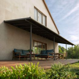 Palram-Canopia Terrassen&uuml;berdachung 'Sierra Cabrio' 295 x 924cm Alu/Polycarbonat grau