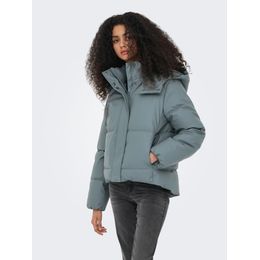 Only Damen Steppjacke "ONLAGNES COATED PUFFER JACKET OTW", grau, Gr. XS, unifarben, Steppware, Obermaterial: 100% Polyester, Jacken