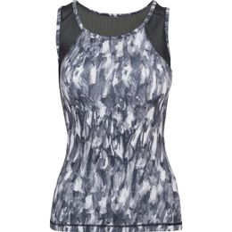 Urban Classics Damen Muskelshirt "Urban Classics Damen Ladies Active Graphic Top", grau, Gr. XS, bedruckt, 92% Polyester, 8% Elasthan, Shirts