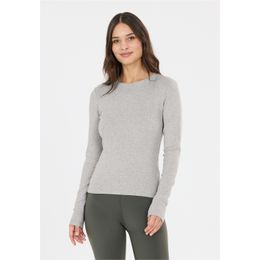 ENDURANCE ATHLECIA ATHLECIA Damen Langarmshirt "Lenga"hellgrau, Gr. 42, unifarben, 48% Baumwolle, 48% Modal, 4% Elasthan, Shirts, Komfort
