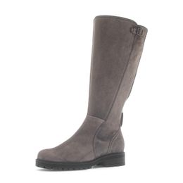 Gabor Damen Stiefel "PISA", Gr. 39taupe, Veloursleder, unifarben, Schuhe, Blockabsatz, Langschaftstiefel in Weite G (= weit)