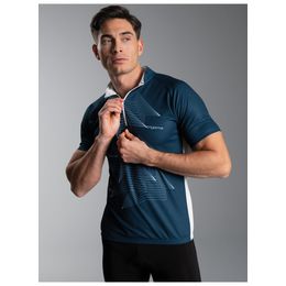 TRIGEMA Herren Poloshirt "TRIGEMA Fahrradjacke mit Spiralf&ouml;rmigen Design"saphir, Gr. XL, 100% Polyester (recycelt), Shirts