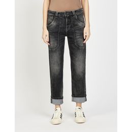 Gang Damen Straight-Jeans "94THELMA WORKER", grau, Gr. 34, Denim/Jeans, Obermaterial: 91% Baumwolle, 7% Polyester, 2% Elasthan, Jeans, mit