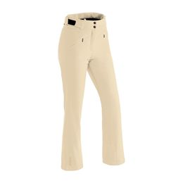 Maier Sports Damen Skihose "Allissia slim 2.1"beige, Gr. 38, 100% Polyester, Hosen, Damen Schneehose, wind- und wasserdicht, 2 RV-Taschen, Slim Fit