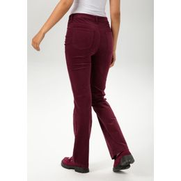 Aniston CASUAL Damen Cordhose, rot, Gr. 48, leicht gl&auml;nzend, unifarben, Cord, Obermaterial: 98% Baumwolle, 2% Elasthan, Hosen, in trendiger