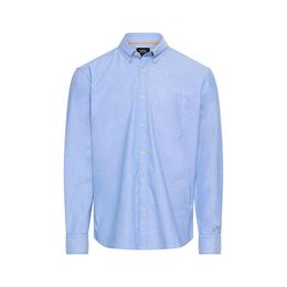 Camel Active Herren Langarmhemdstormy blau, Gr. 4XL, unifarben, Web, Obermaterial: 97% Baumwolle, 3% Elasthan, Hemden, unifaben, mit