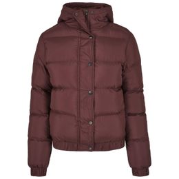 Urban Classics Damen Winterjacke "Urban Classics Damen Ladies Hooded Puffer Jacket"cherry, Gr. S, unifarben, 100% Polyester, Jacken