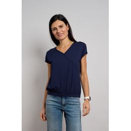 Seidel Moden Damen T-Shirt "Otto exclusiv"navy, Gr. 46, unifarben, Jersey, Obermaterial: 94% Viskose, 6% Elasthan, Shirts, mit V-Ausschnitt - MADE IN
