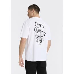 Hugo Damen T-Shirt "Oversized Tee"wei&szlig; 100, Gr. L, unifarben, Single Jersey, Obermaterial: 100% Baumwolle, Shirts, mit Print, Rundhals